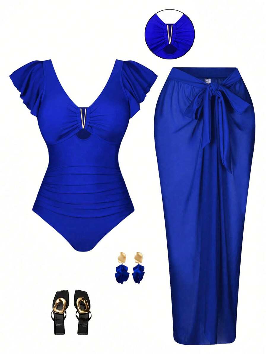 Swim Oasis Plus Size Women's Premium Oasis 2 Pieces Swimsuit Set With ...