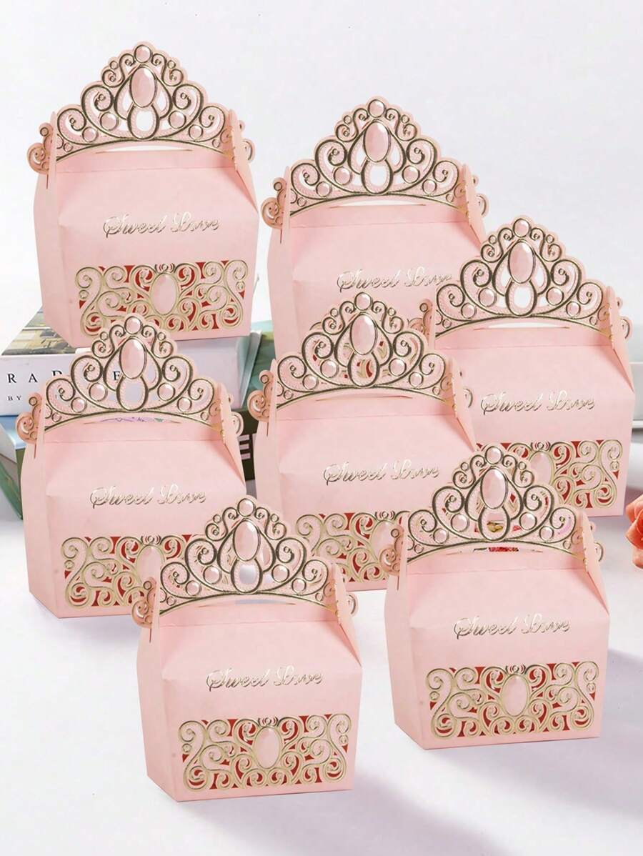 SHEIN 10pcs Beautiful Crown Shape Favor Gift Boxes For Birthday Party ...