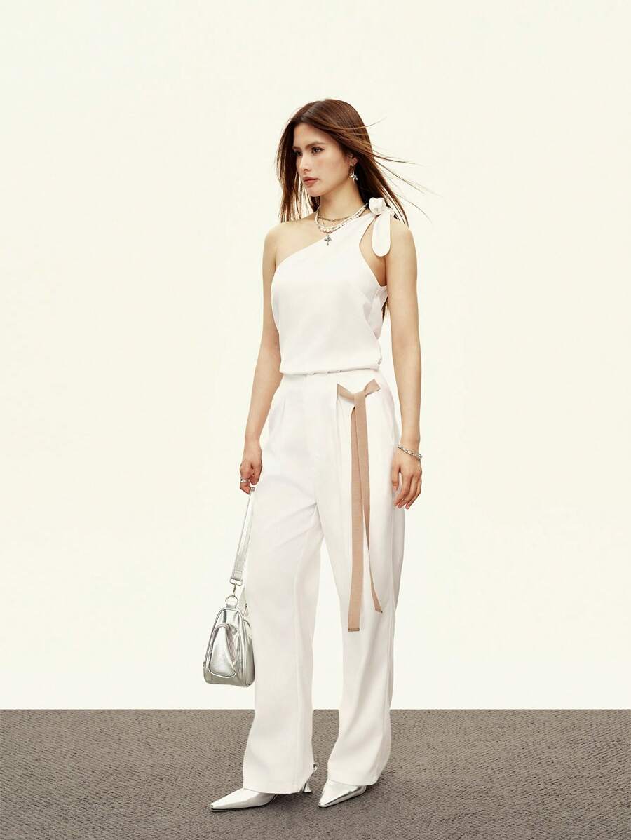 Rina Fox 2 Pieces Women Set: Solid Color Sleeveless Top And Wide Leg ...