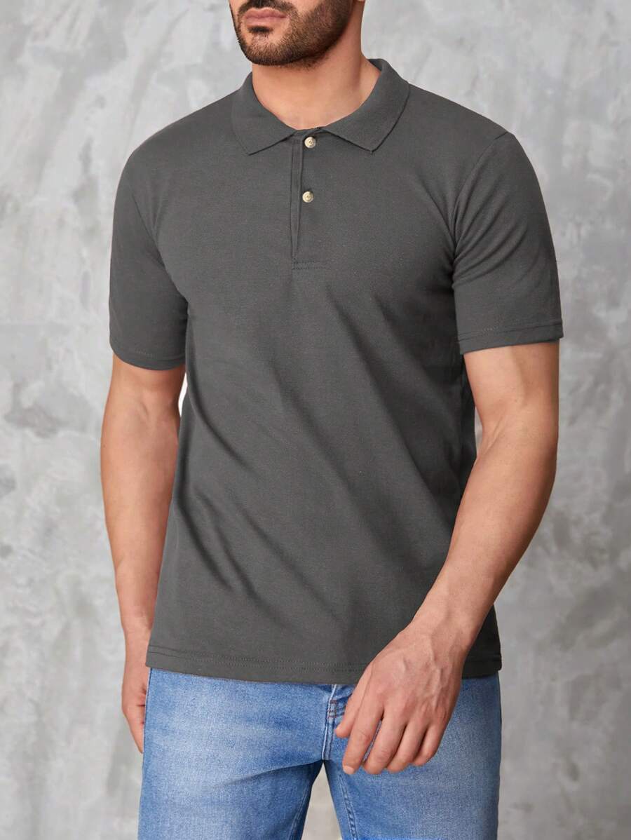 RueChic Men Solid Polo Shirt | SHEIN USA