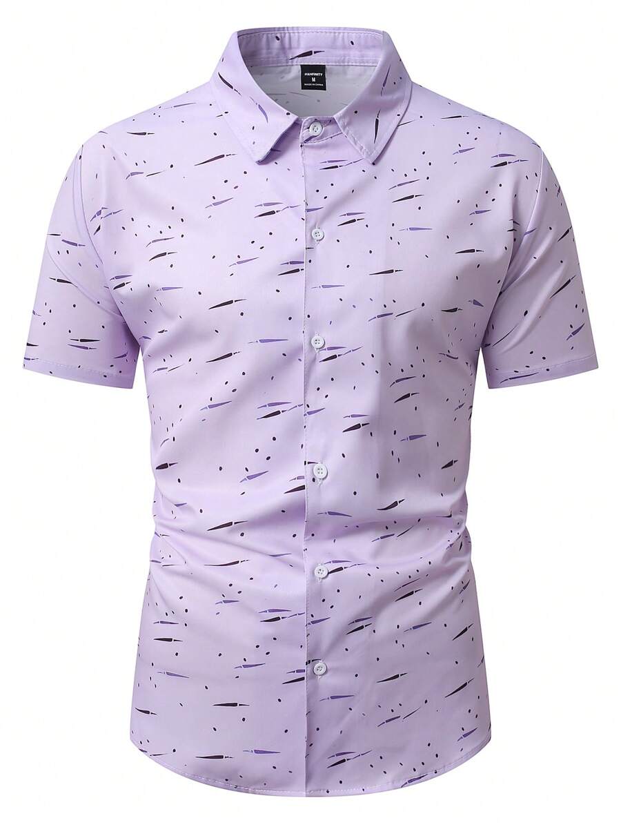 Manfinity Homme Men's All-Over Print Short Sleeve Single Breasted ...