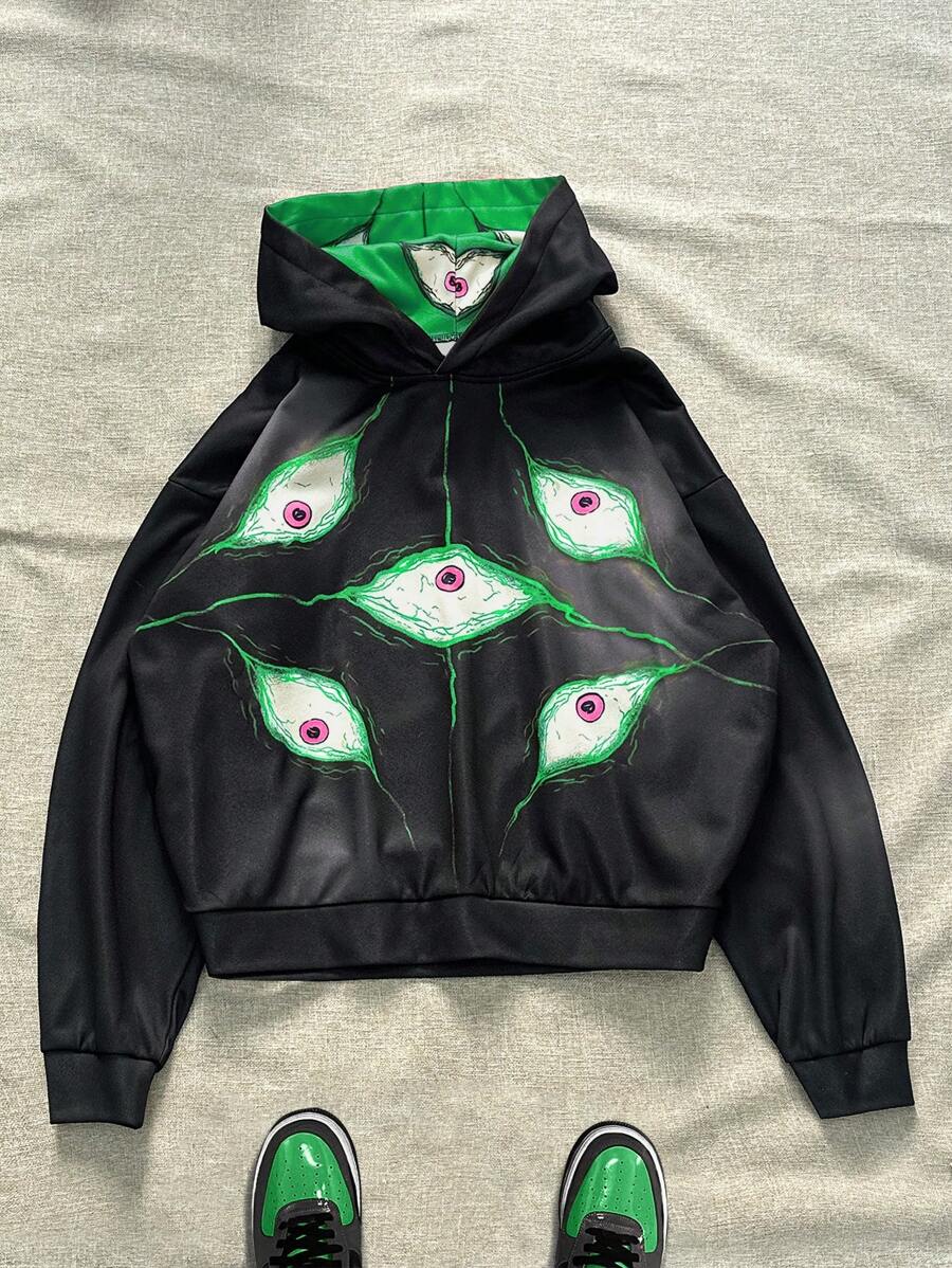 Manfinity EMRG Men's Eye Graphic Print Long Sleeve Hoodie Sweatshirt ...