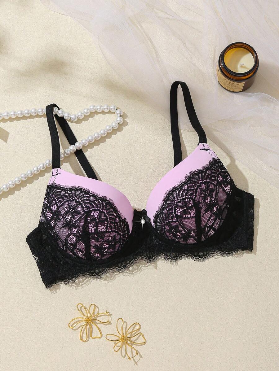 Esselle 1pc Women Lace Patchwork Sexy Push Up Romantic Small Bust ...