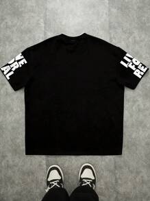 Manfinity EMRG Men's Loose Streetwear Funny Face Print Graphic T-Shirt Tee Shirts Graphic ...