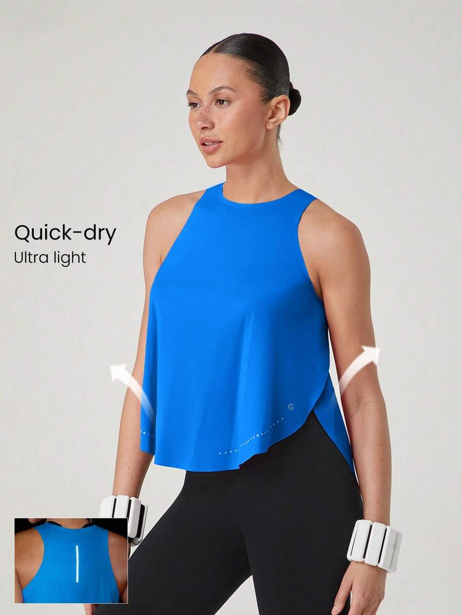 GLOWMODE Ready To Race Quick-Dry High-Neck Sleeveless Curved Side ...