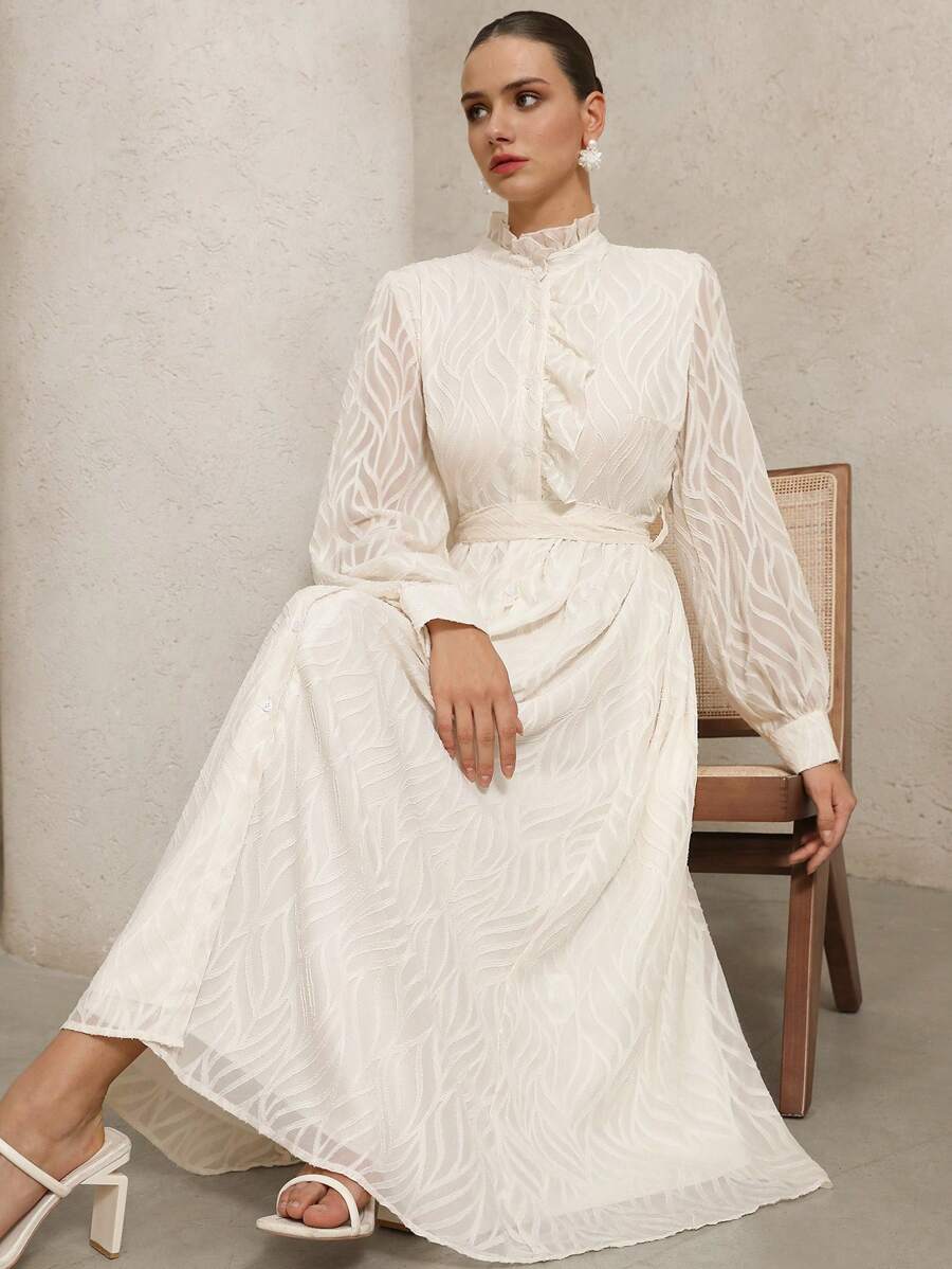 Aveloria French Romantic Vintage Apricot Chiffon Jacquard Material With ...