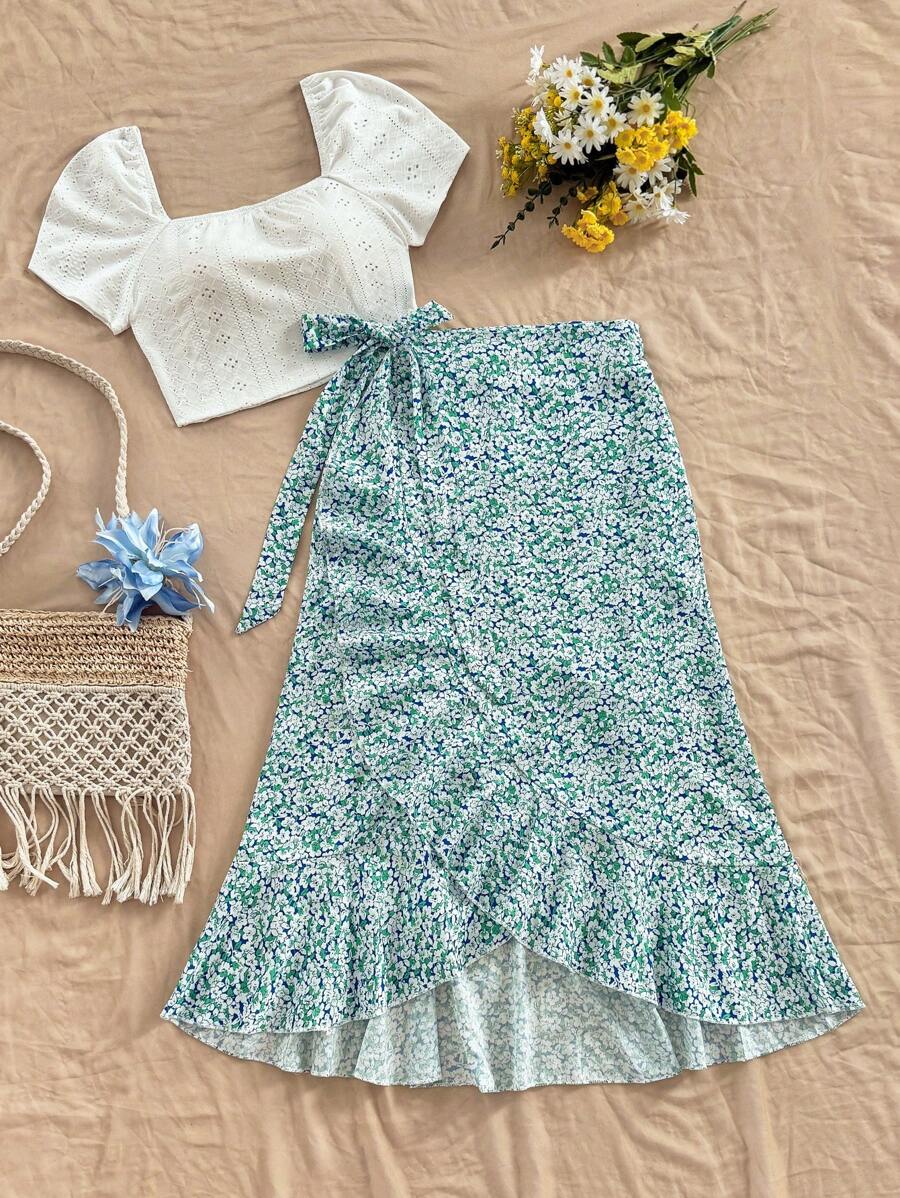 SHEIN WYWH WYWH Women Vacation Spring Break White Top Solid Crop Top ...