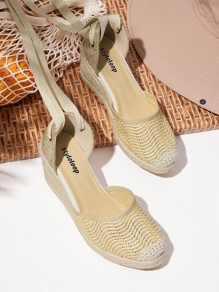 Styleloop Thick Sole Waterproof Platform Wedge Woven Closed Toe Slip-On ...