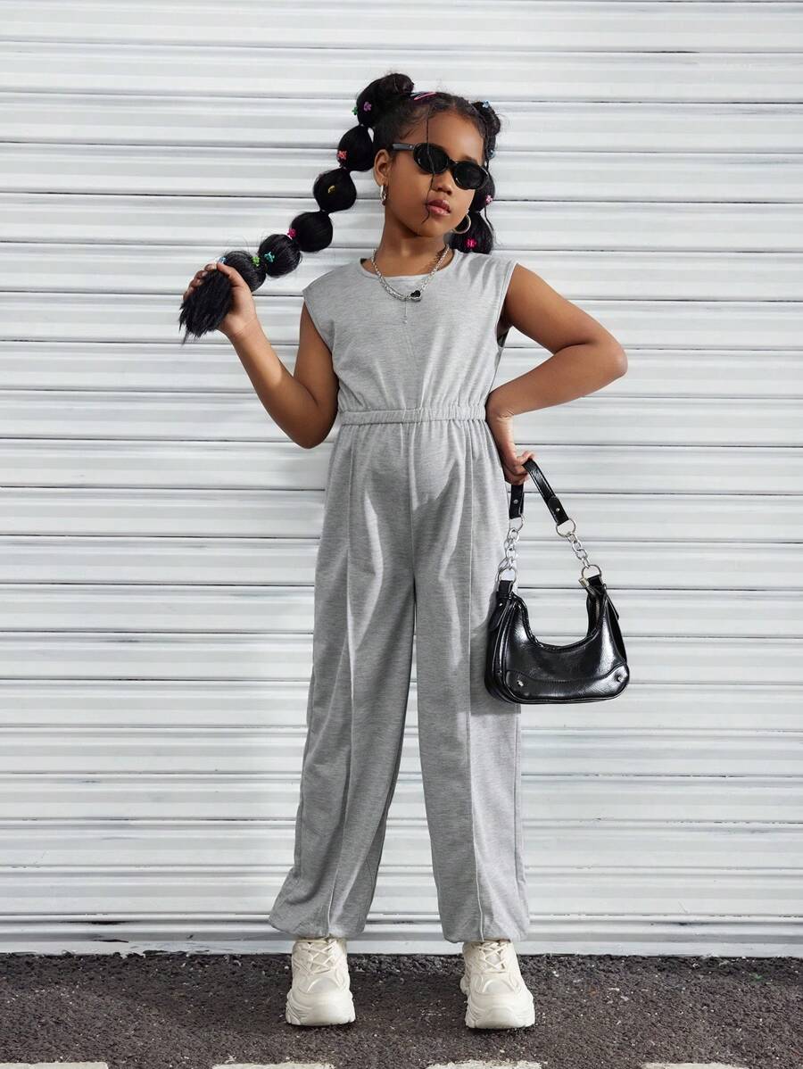 Tween Girls' Spring/Summer Casual Knit Crew Neck Sleeveless Elastic ...