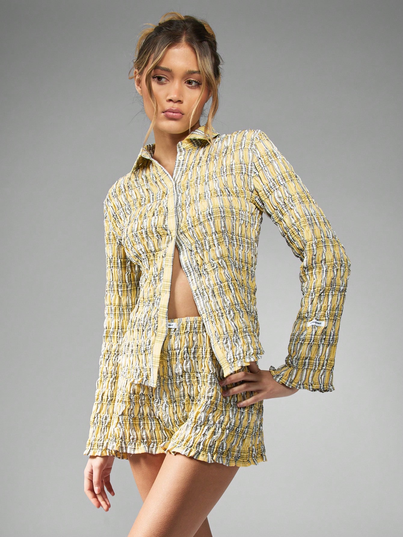 MISSGUIDED Coordinated Seersucker Check Two-Piece Outfits｜MISSGUIDED