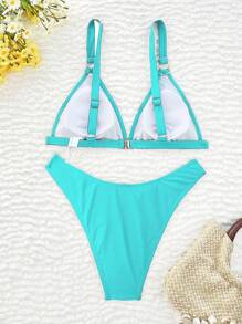 Swim Mod 2026 Spring/Summer Women's Adjustable Strap Silver Ring Clasp ...