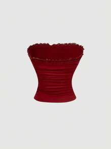 SHEIN MOD Summer Casual Cherry Print Tube Top Y2K Graphic Tees Women ...