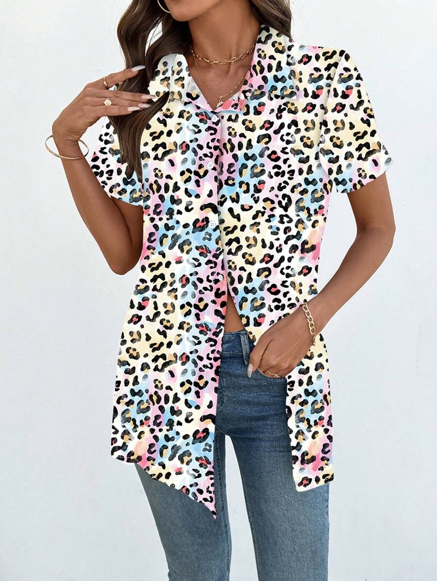 SHEIN LUNE Women's Country-Style Casual Elegant Leopard Print Pattern ...