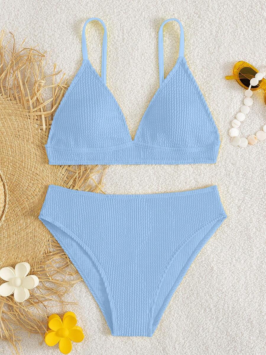 Tween Girl Solid Color Bikini Swimwear Set, Summer Beach, Bathing Suits ...