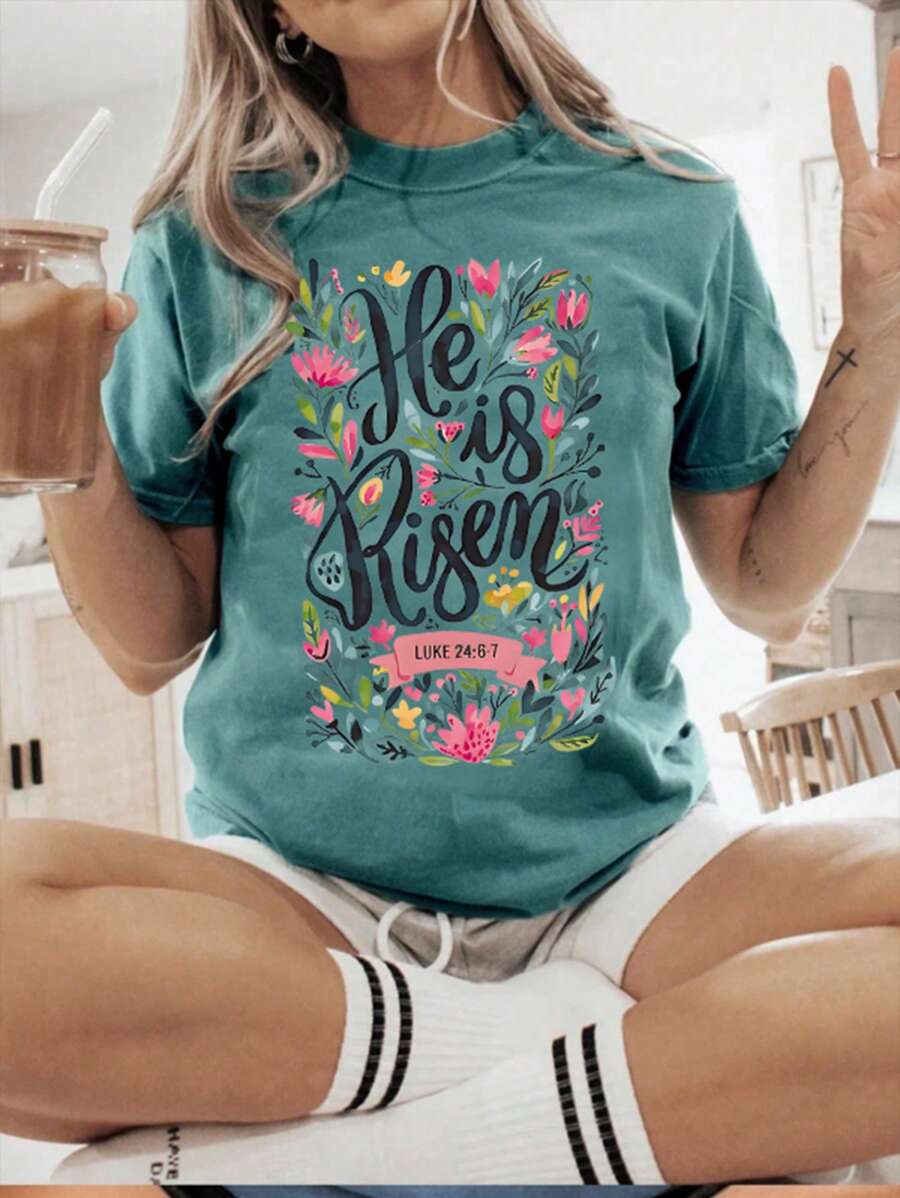 Easter Shirts, Floral Easter T-Shirts, Jesus Resurrection Easter Shirts ...