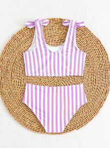 Young Girls Bikini Sets Swimsuit Split Two Pieces Sleeveless Briefs ...