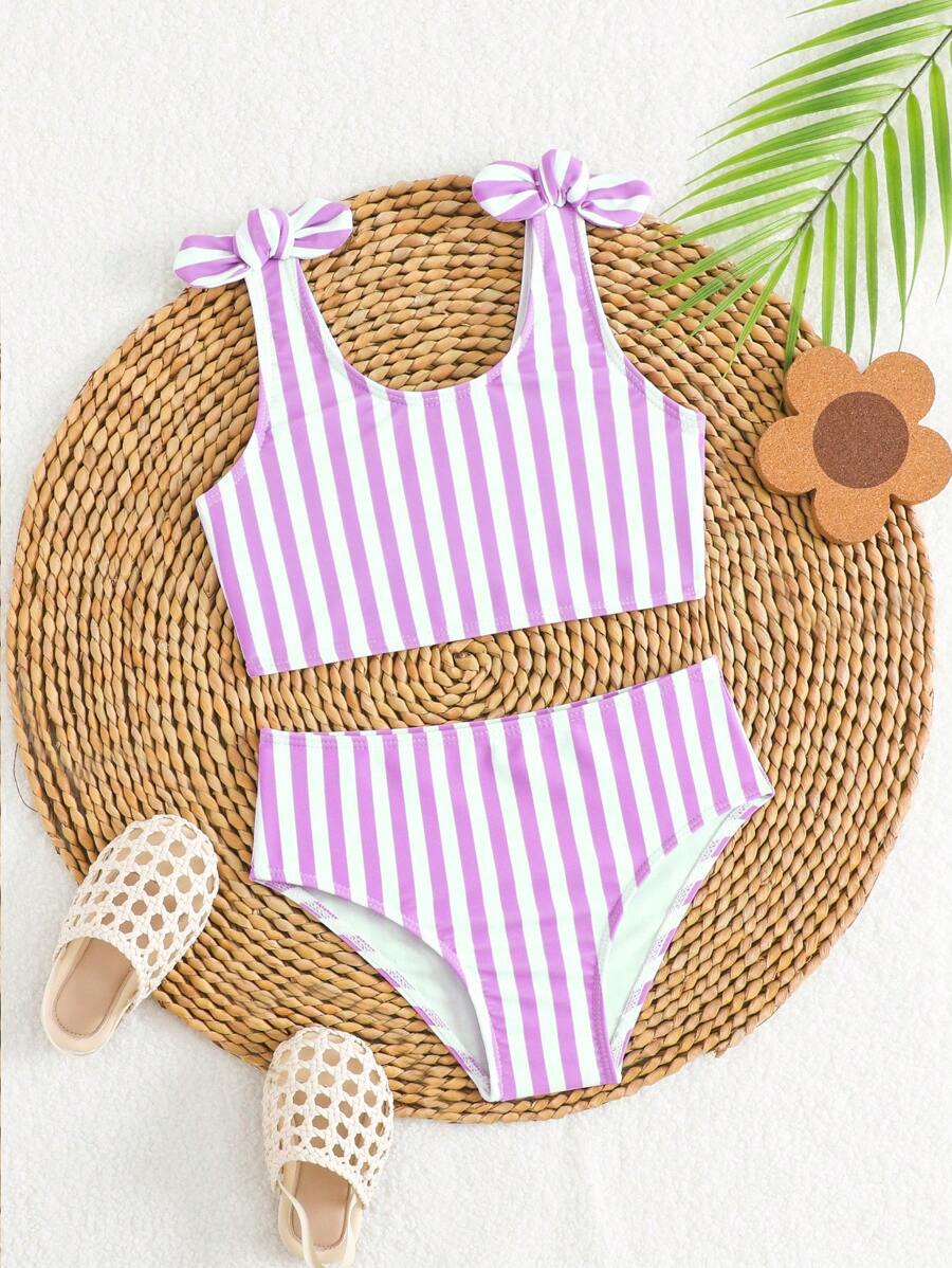 (Girls Small Size) Swimsuit Set (Random Print) | SHEIN USA