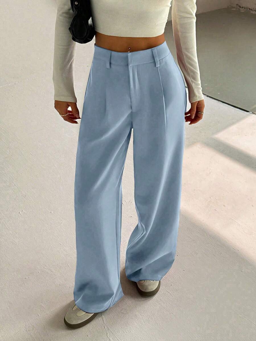 Flirla Women's High-End Elegant Slimming Casual Wide-Leg Pants Fall ...