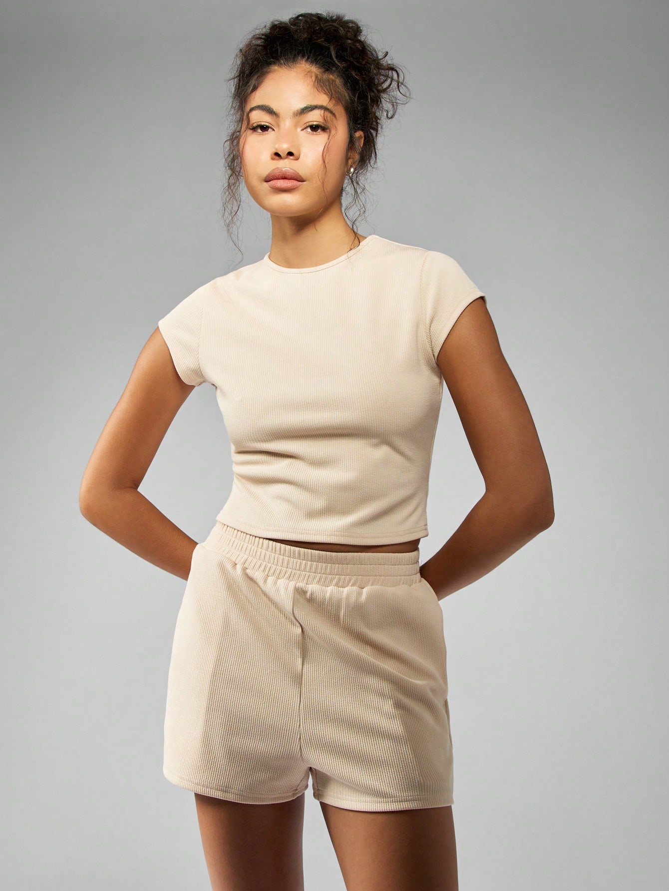 Rib Top And Short Co-Ord Set｜MISSGUIDED