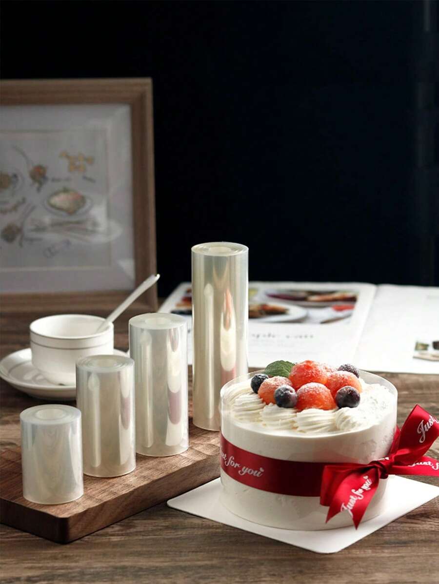 SHEIN 1pc Acetate Roll Cake Collar, Clear Cake Decorating Strips, 10m ...