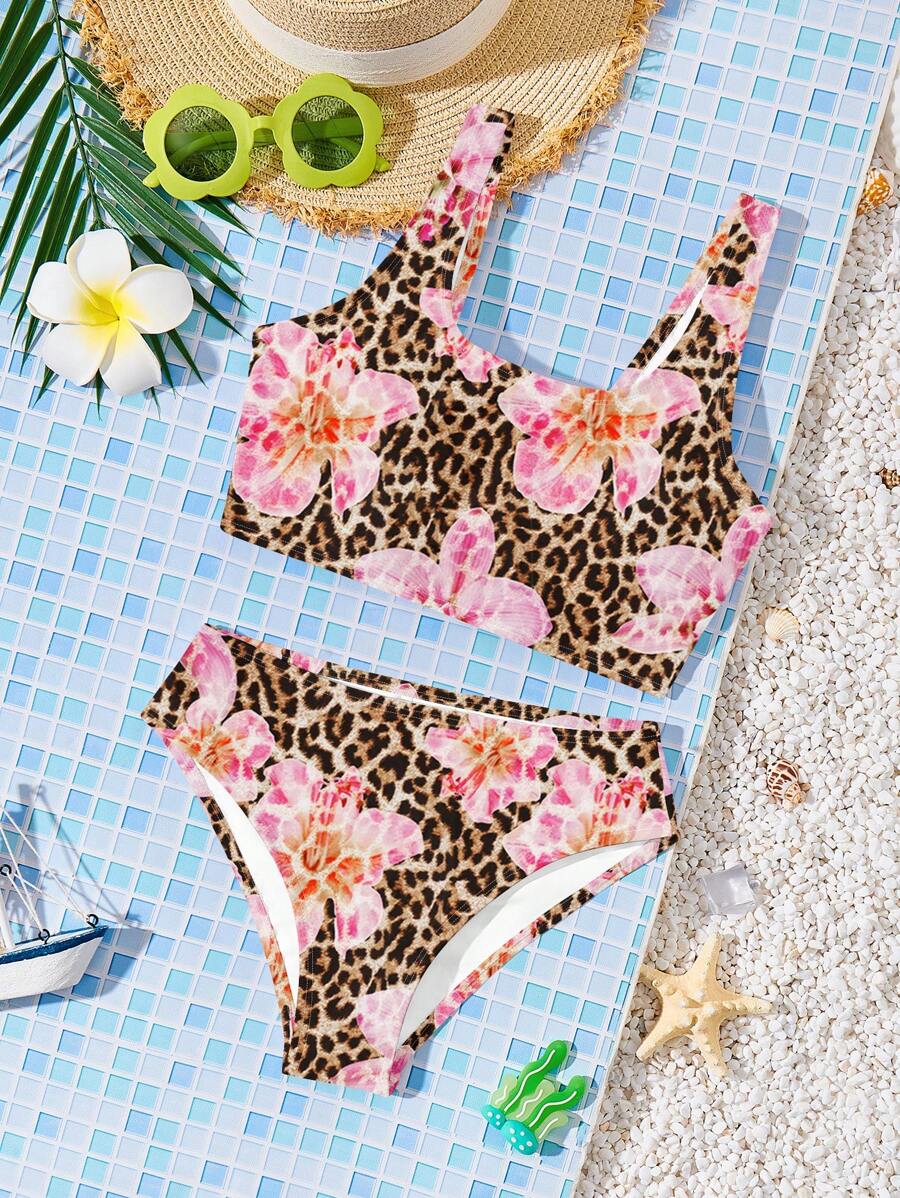 Coconutgirl Floral & Leopard Print Tween Girls Casual Minimalist Style ...