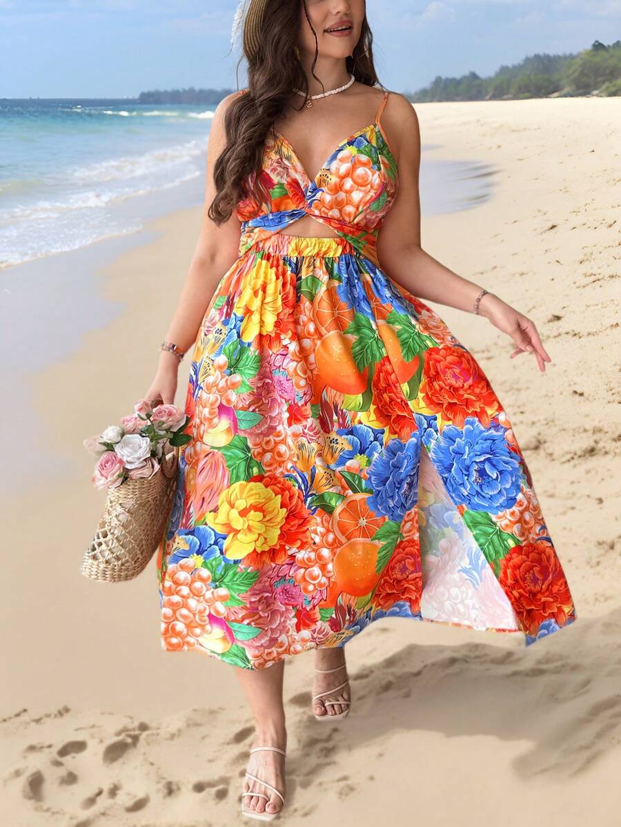 SHEIN VCAY Plus Size Dresses Santorini Greece Outfits Ibiza Outfits ...