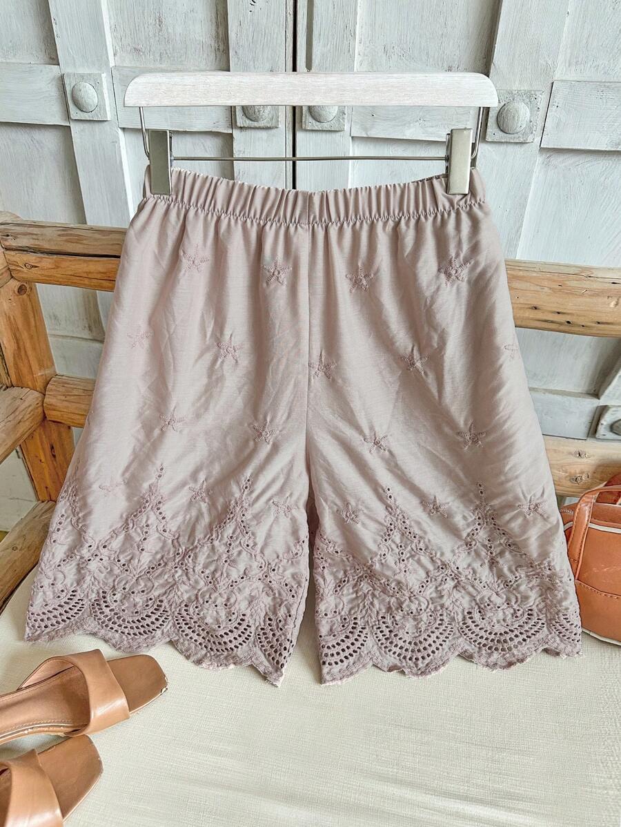 EMERY ROSE 1 Pair Plus Size Women's Embroidered Hem Relaxed Casual ...