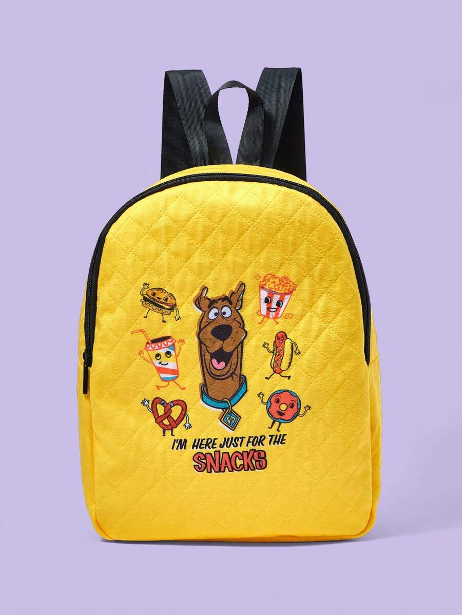 SCOOBY-DOO X SHEIN Casual Dog Print Quilted Stitching Small Backpack ...