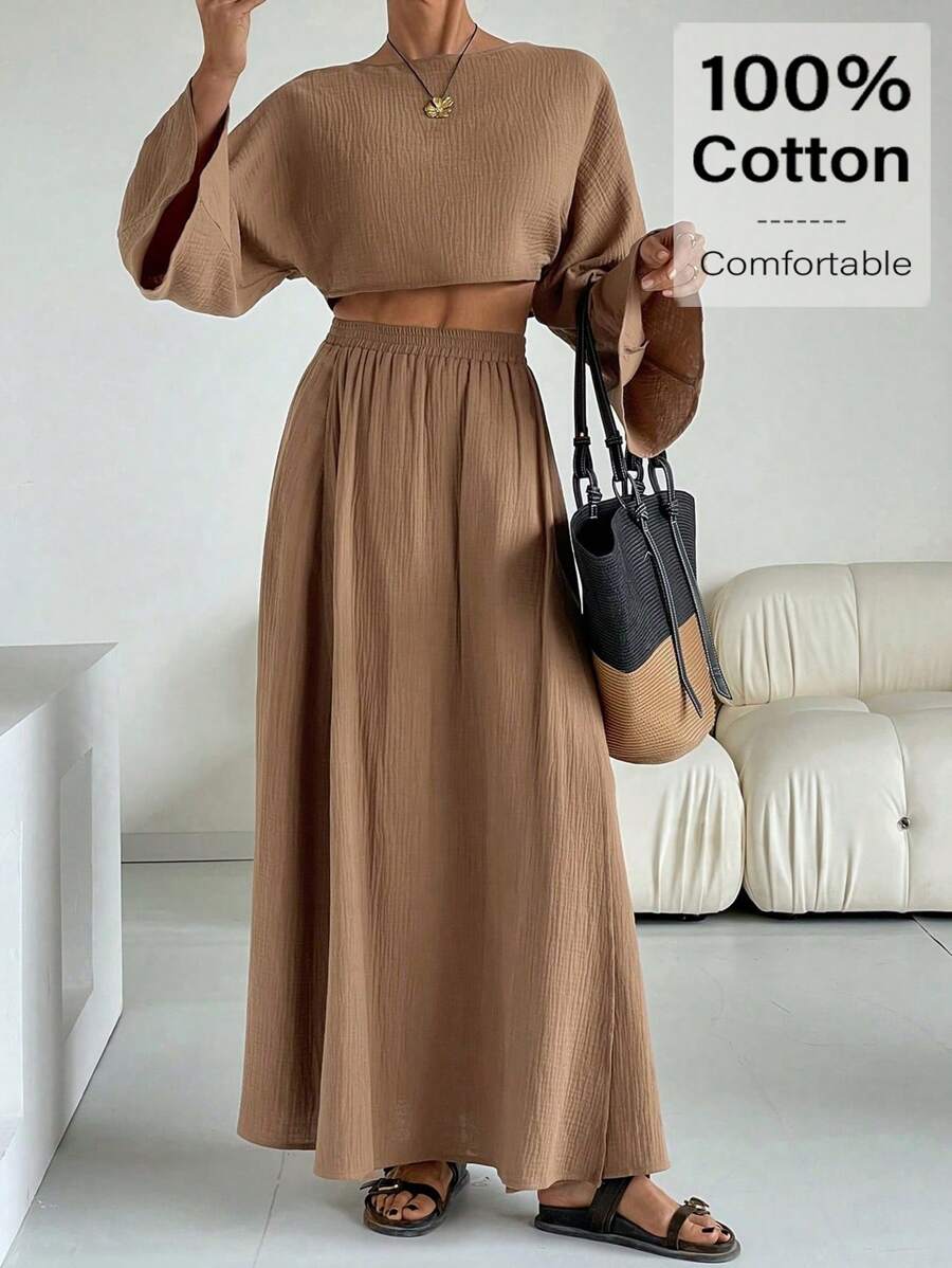 SHEIN Essnce Boho-Chic Damen 2-teiliges Leinenset: Oversized ...