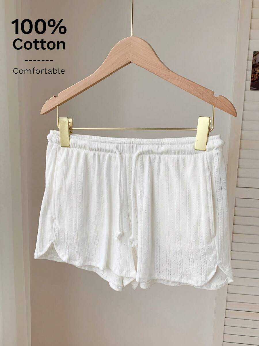 Comfortcana Women's Home Texture Semi-Sheer Shorts | SHEIN USA