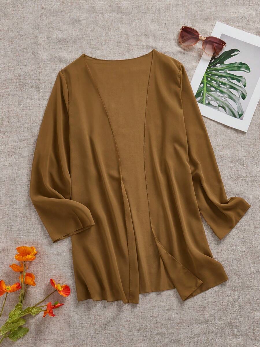 Swim Lushoire Brown Neutral Color Net Shawl Cover Up, High-End Elegant ...