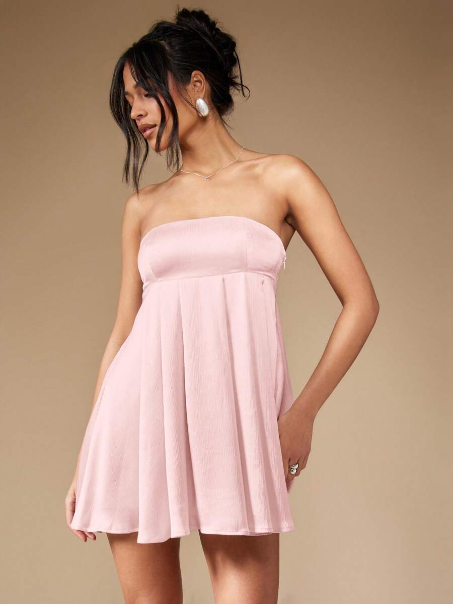 MISSGUIDED Strapless Flowing A-Line Mini Dress Cute Sundress | SHEIN USA