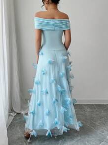 Lyxana Women's Elegant Romantic Floral Mesh Mermaid Dress For Party ...