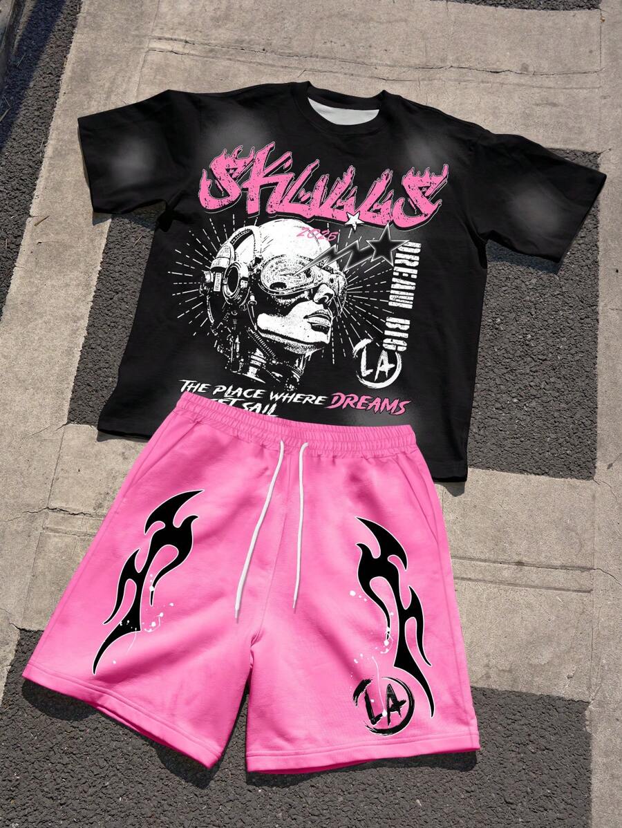 Manfinity EMRG Men's Summer Casual Person Graphic Print Short Sleeve T ...