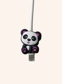 1pc 3D Cartoon Panda Design Silicone Data Cable Protector Charger ...