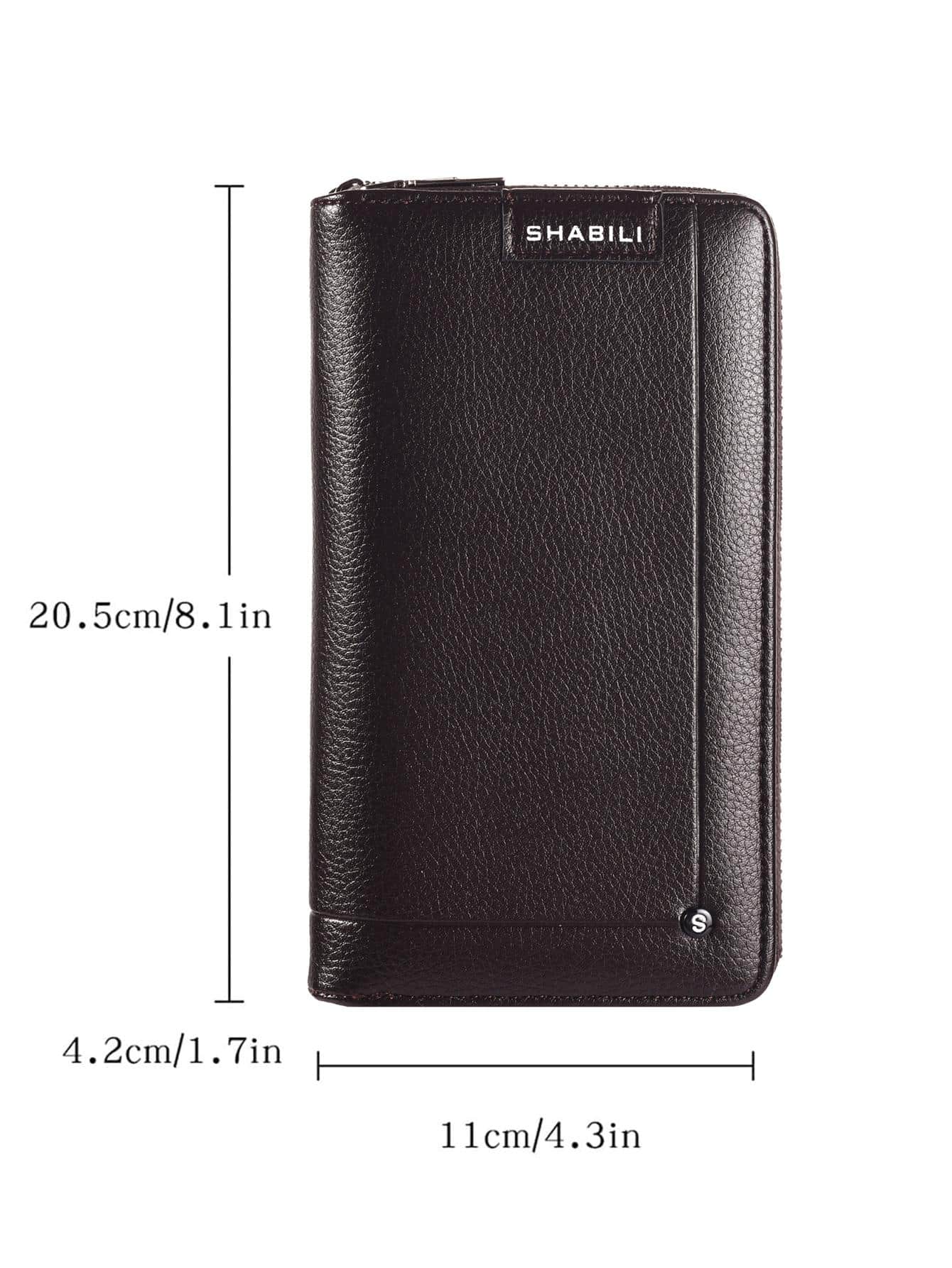 New Business Men Handheld Bag Double Zipper Lychee Pattern Large ...