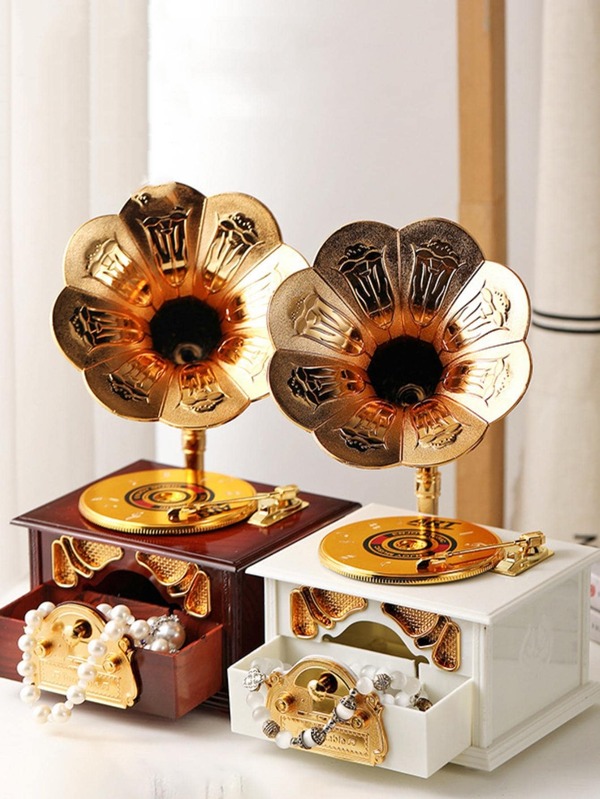 1pc Plastic Music Box, Creative Gramophone Design Decoration Craft For ...