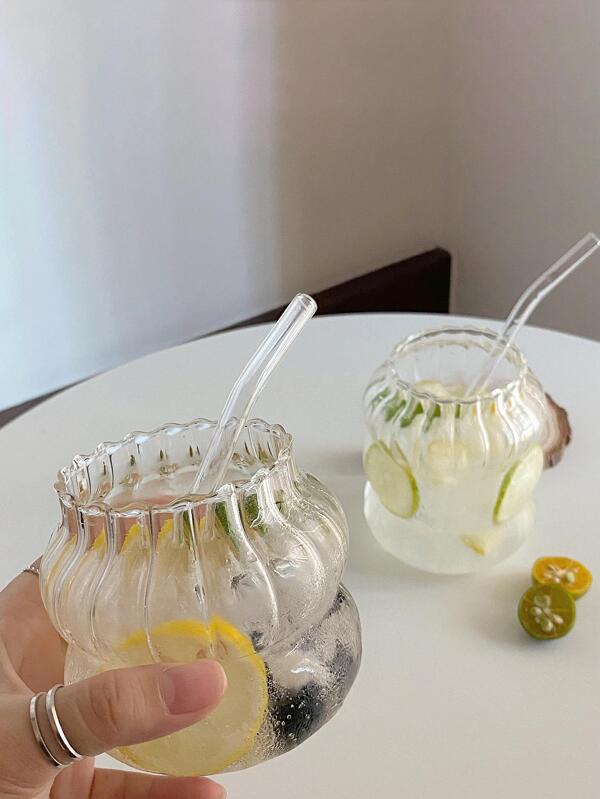 1pc Glass Cup, Minimalist Clear Drinking Cup For Home | SHEIN UK