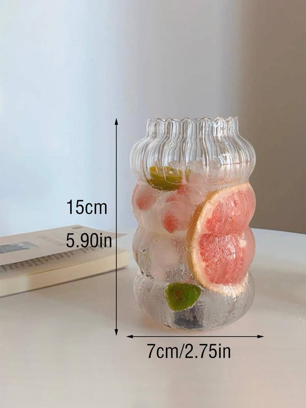 1pc Glass Cup, Minimalist Clear Drinking Cup For Home | SHEIN UK