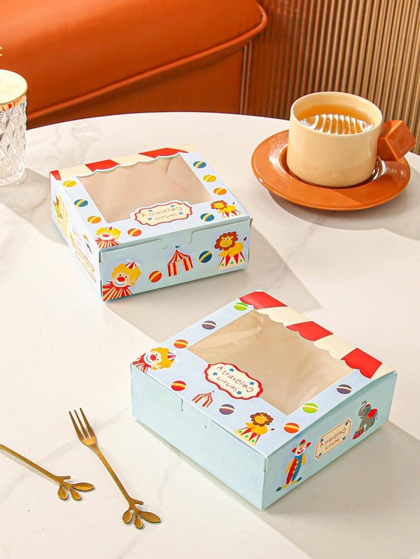 4pcs/set Paper Gift Box, Funny Letter & Figure Graphic Gift Packaging ...