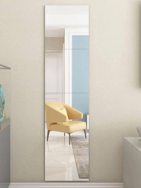 3pcs/set Rectangle Mirror Wall Sticker, Modern Plastic Wall Mirror Tile ...