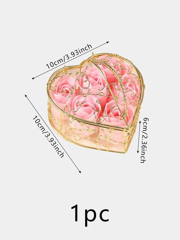 1box Plastic Artificial Rose Head, Creative Heart Shaped Artificial ...