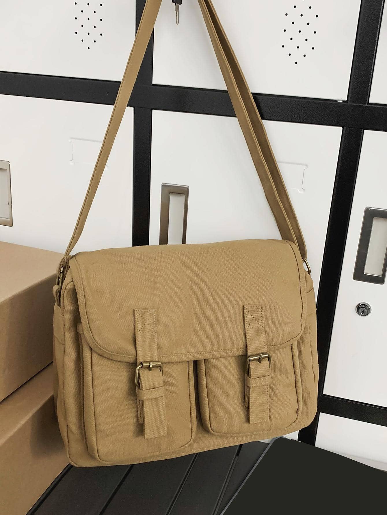 Minimalist Messenger Bag Buckle Design Vintage | SHEIN USA