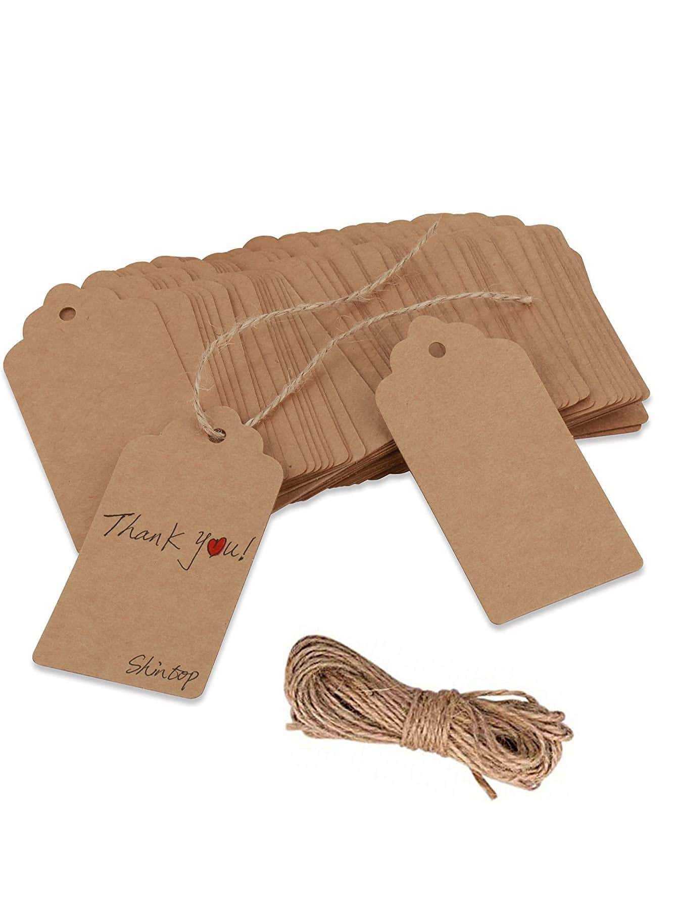 100 Pieces Premium Gift Tag, Kraft Paper Price Tag On Both Sides, With ...