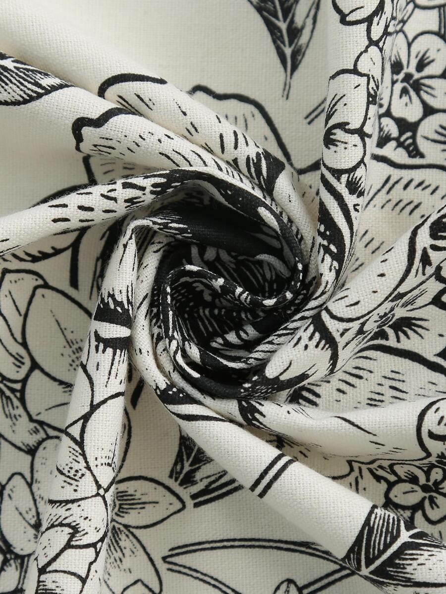 Floral Pattern Single Panel Curtain, Modern Polyester Curtain For ...