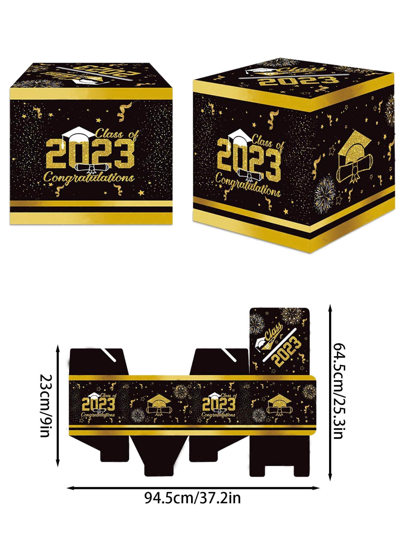 1pc Slogan Graphic Gift Box, Modern Paper Gift Packaging Box For Party ...