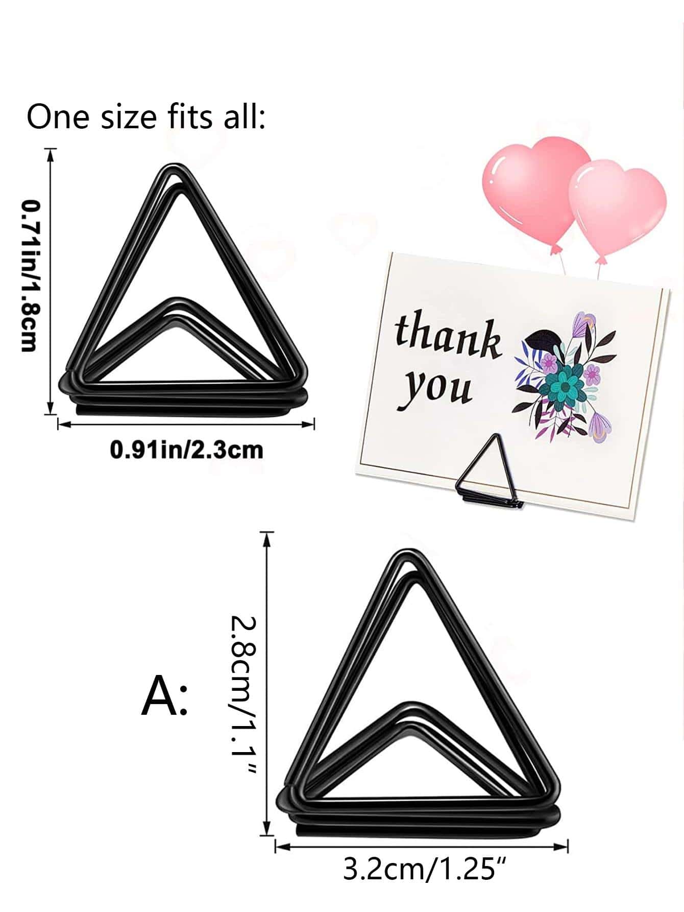 10pcs Triangle Shaped Black Place Card Holder,Minimalist Iron Alloy ...
