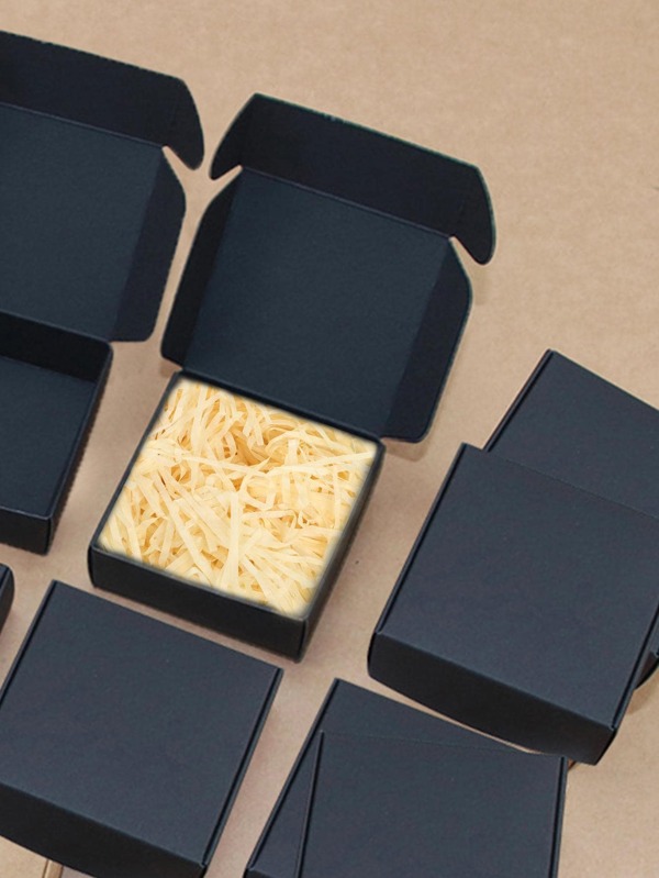10pcs Plain Gift Box, Simple Square Shaped Paper Gift Wrapping Box For ...