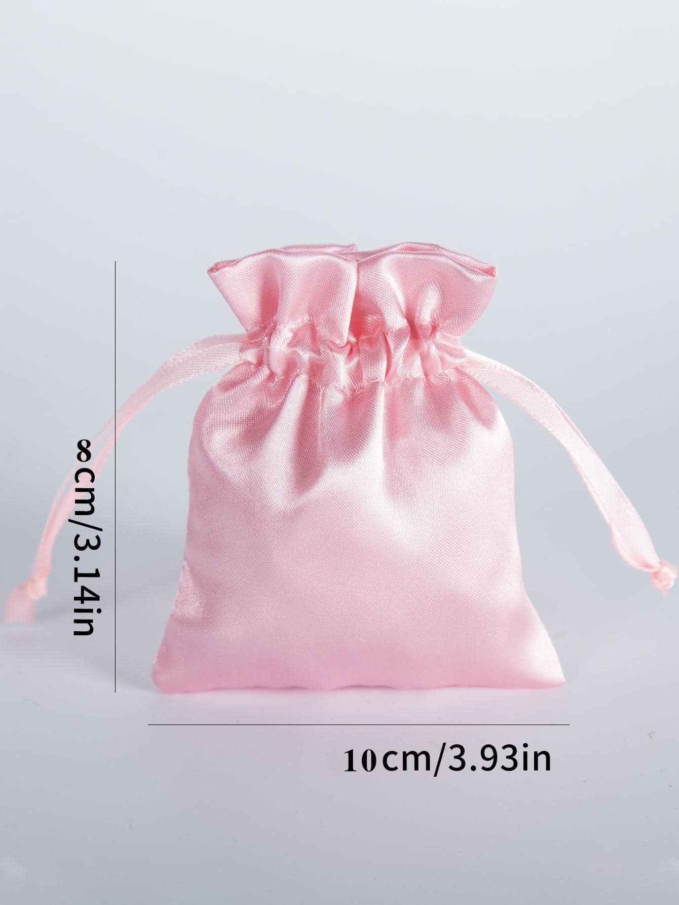 10pairs Solid Color Satin Pink Gift Wrapping Bag, Drawstring Polyester ...