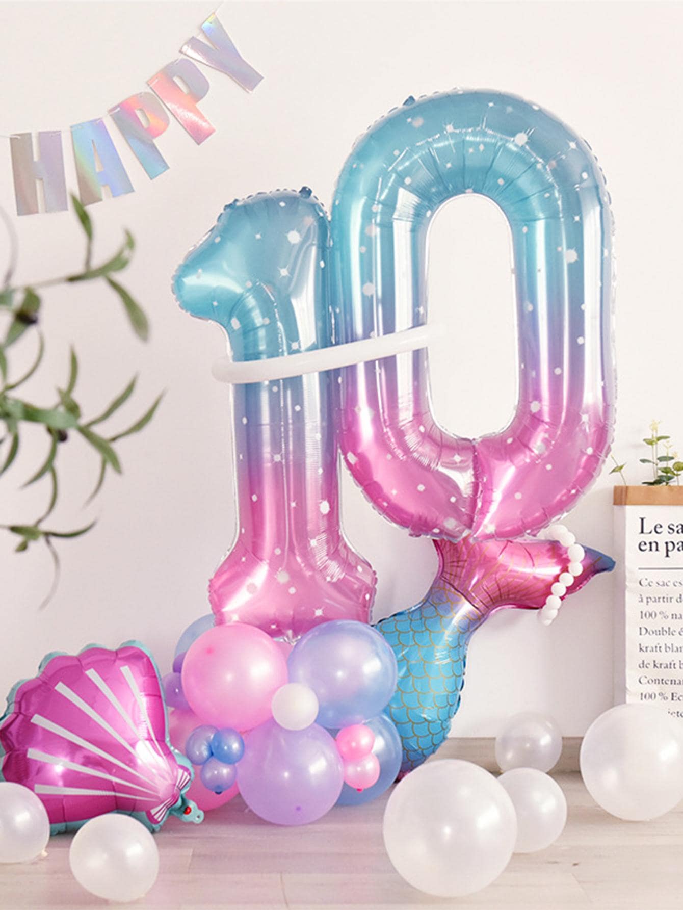 40inch/100cm Gradient Color Crystal Stars Digital Balloon, Cute Mylar ...